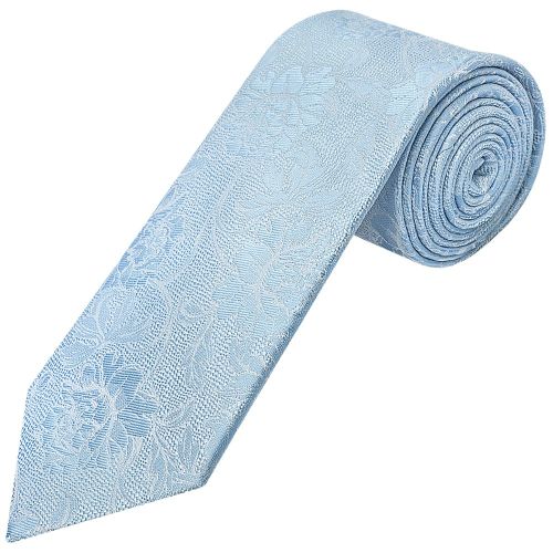 Men's Dusty Blue Flower Classic Tie - Free Delivery
