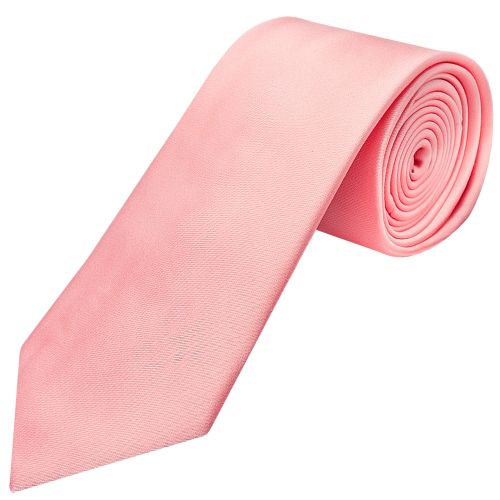 Mens Plain Blush Rose Satin Classic Tie - Free Delivery