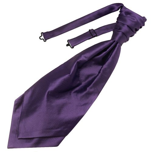 Purple Satin Men Cravat Tie | Mens Cravat Tie | Wedding Cravat Tie