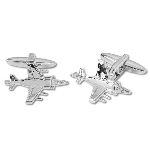 Silver | Jet Plane | Novelty | Men's | Cufflinks