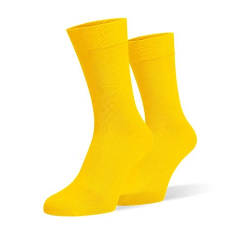 Plain Yellow Cotton Socks - Free Delivery