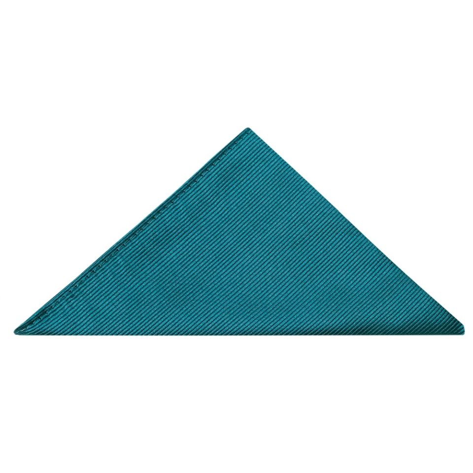 Teal | Silk | Twill | Pocket Square | Handkerchief