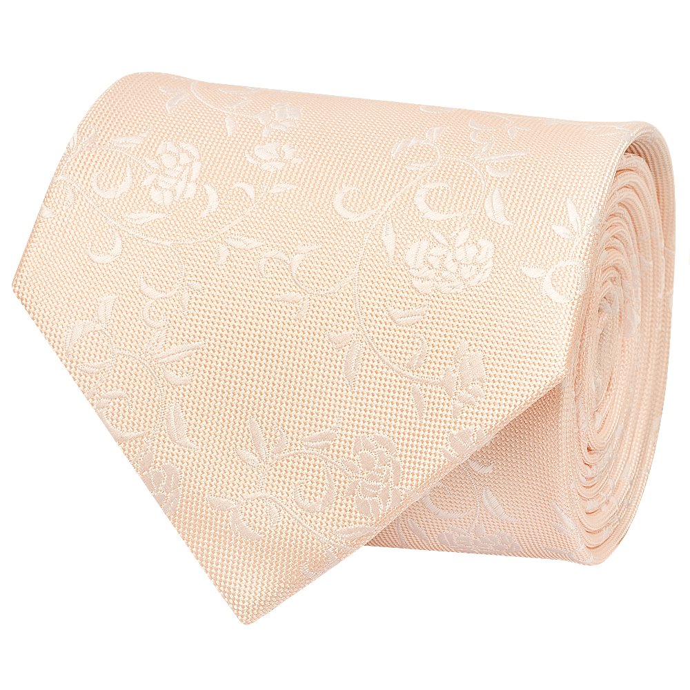 Peach Floral Classic Mens Tie | Mens Classic Tie |Wedding Tie Prom Tie