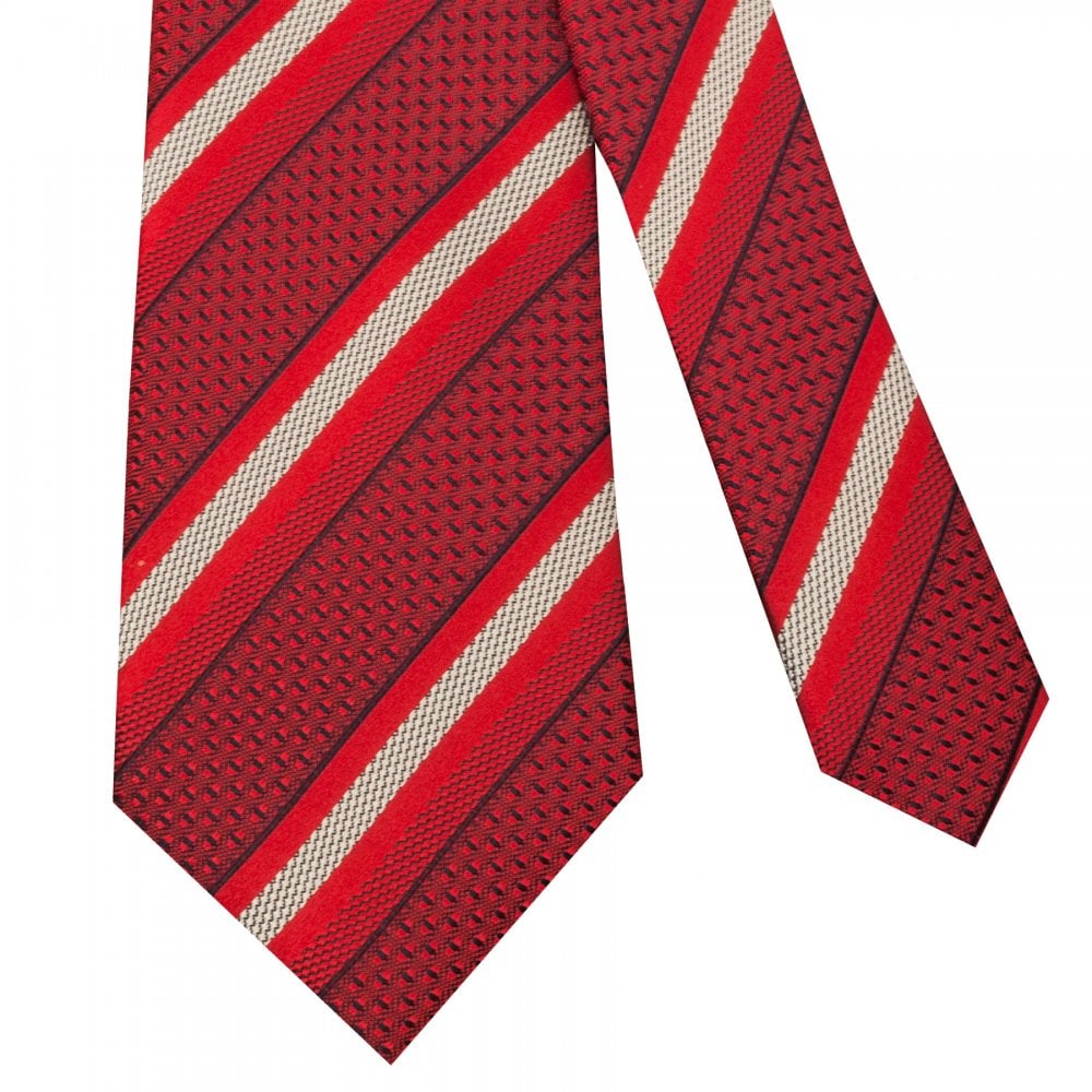 Red | Stripe | Silk | Classic | Men's | Tie