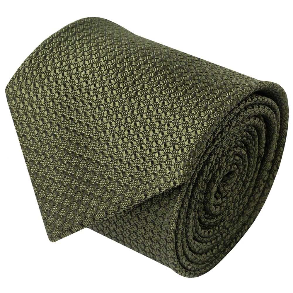 Plain | Olive Green | Textured | Classic | Men's | Tie