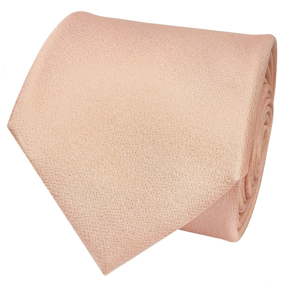 Mens Pale Peach Silk Classic Tie and Pocket Square - Free Delivery