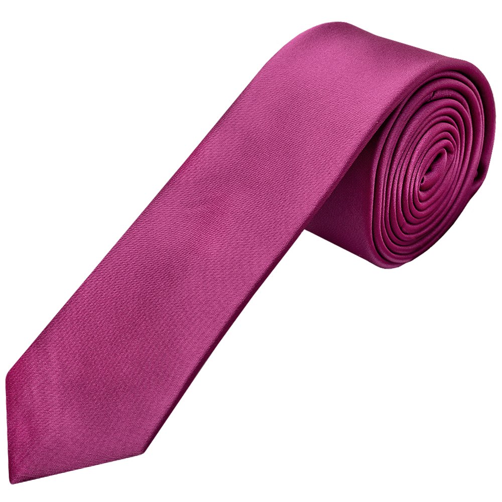 Plain | Fuchsia | Pink | Satin | Skinny | Men's |Tie