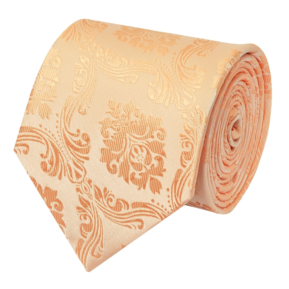Peach | Paisley | Satin | Classic | Men's | Tie