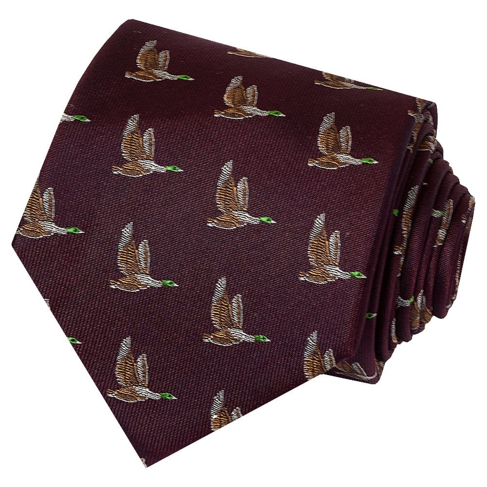 Burgundy | Flying Duck | Silk | Classic | Men's | Tie