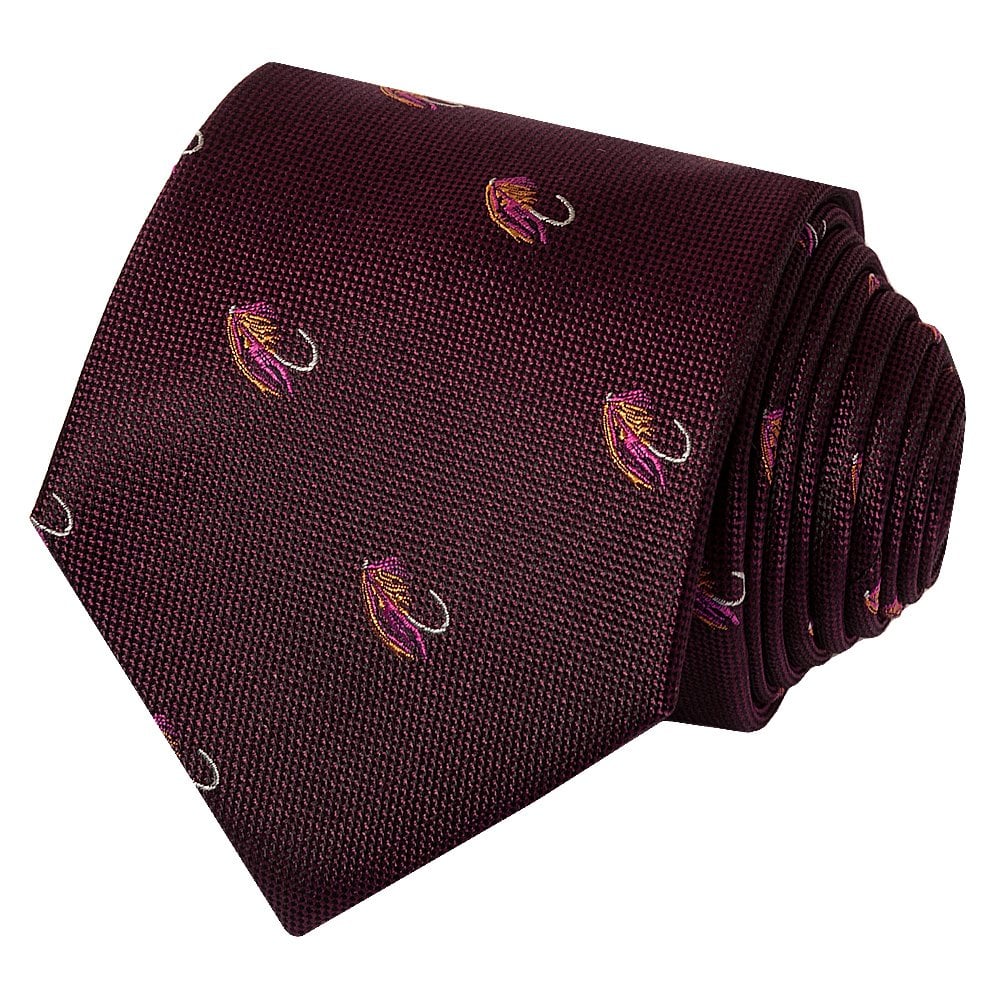 Burgundy | Fly | Silk | Classic | Men's | Tie