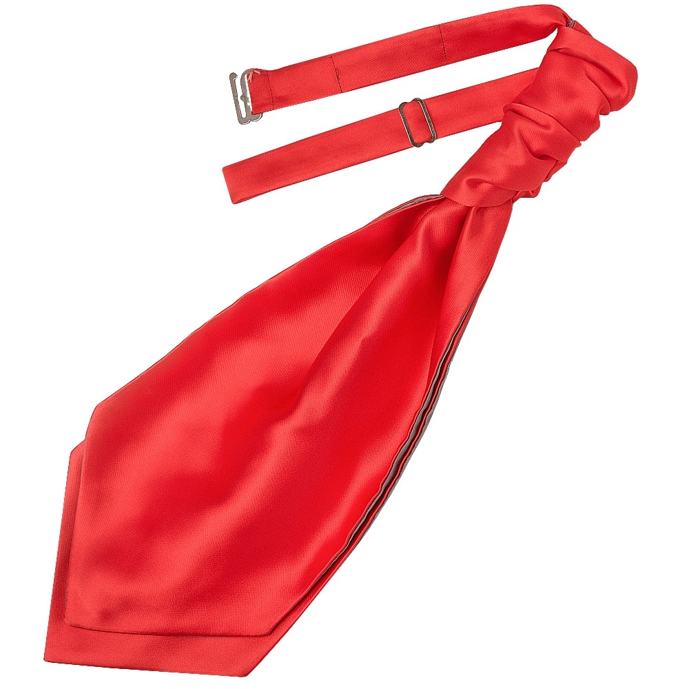 Coral Pink Satin Cravat and Hanky Set | Pink Cravat | Wedding Cravat