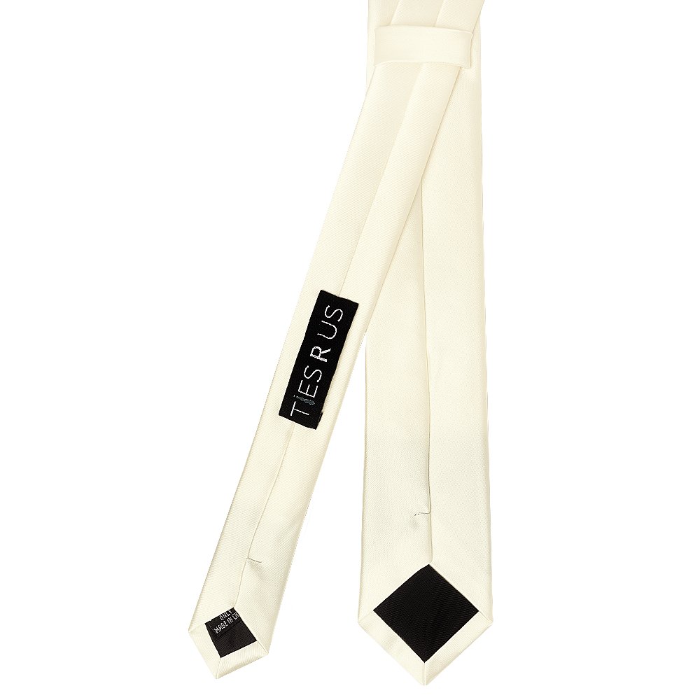 Plain | White | Skinny | Boys | Tie and Pocket Square Set