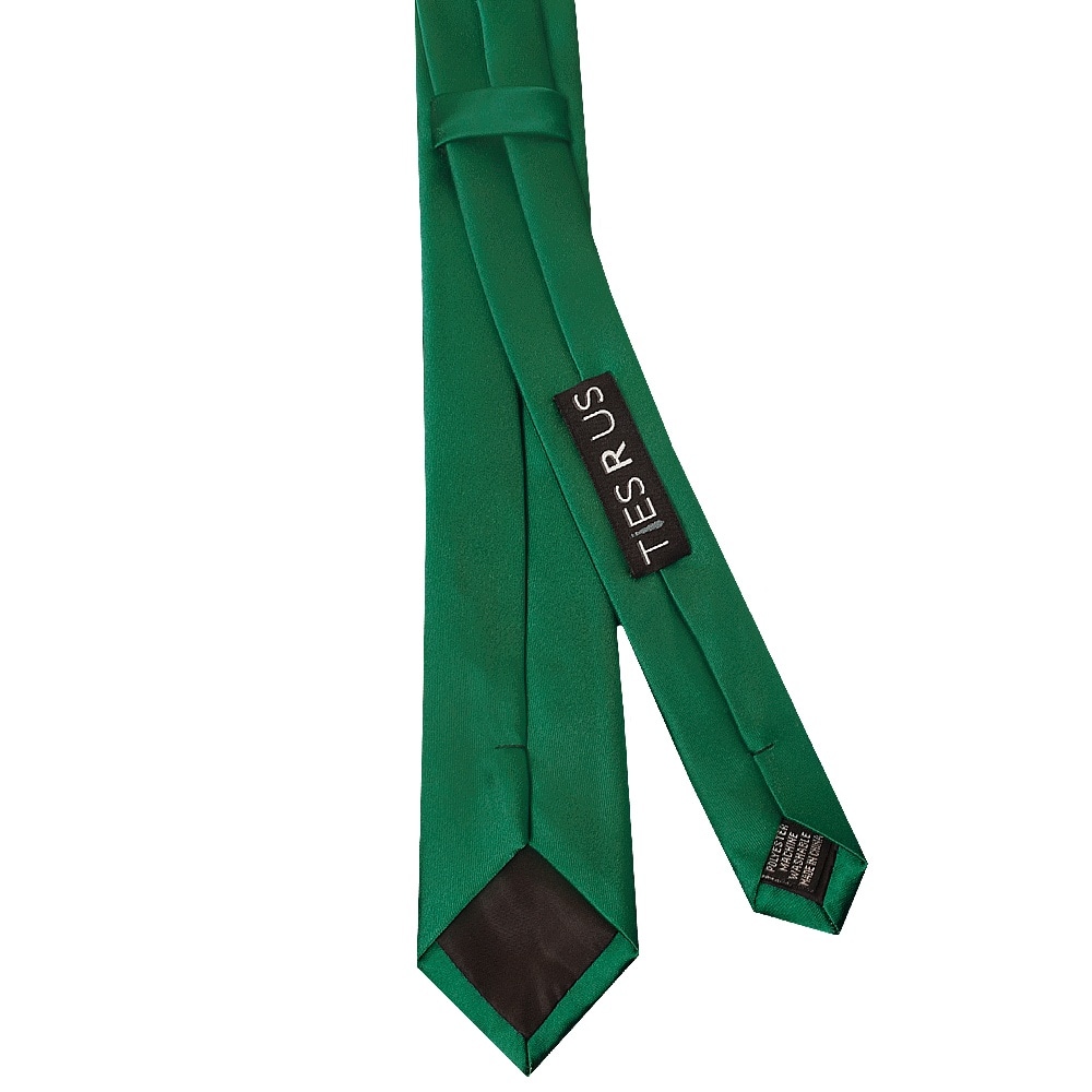 Plain | Forest Green | Skinny | Men's | Tie and Pocket Square Set
