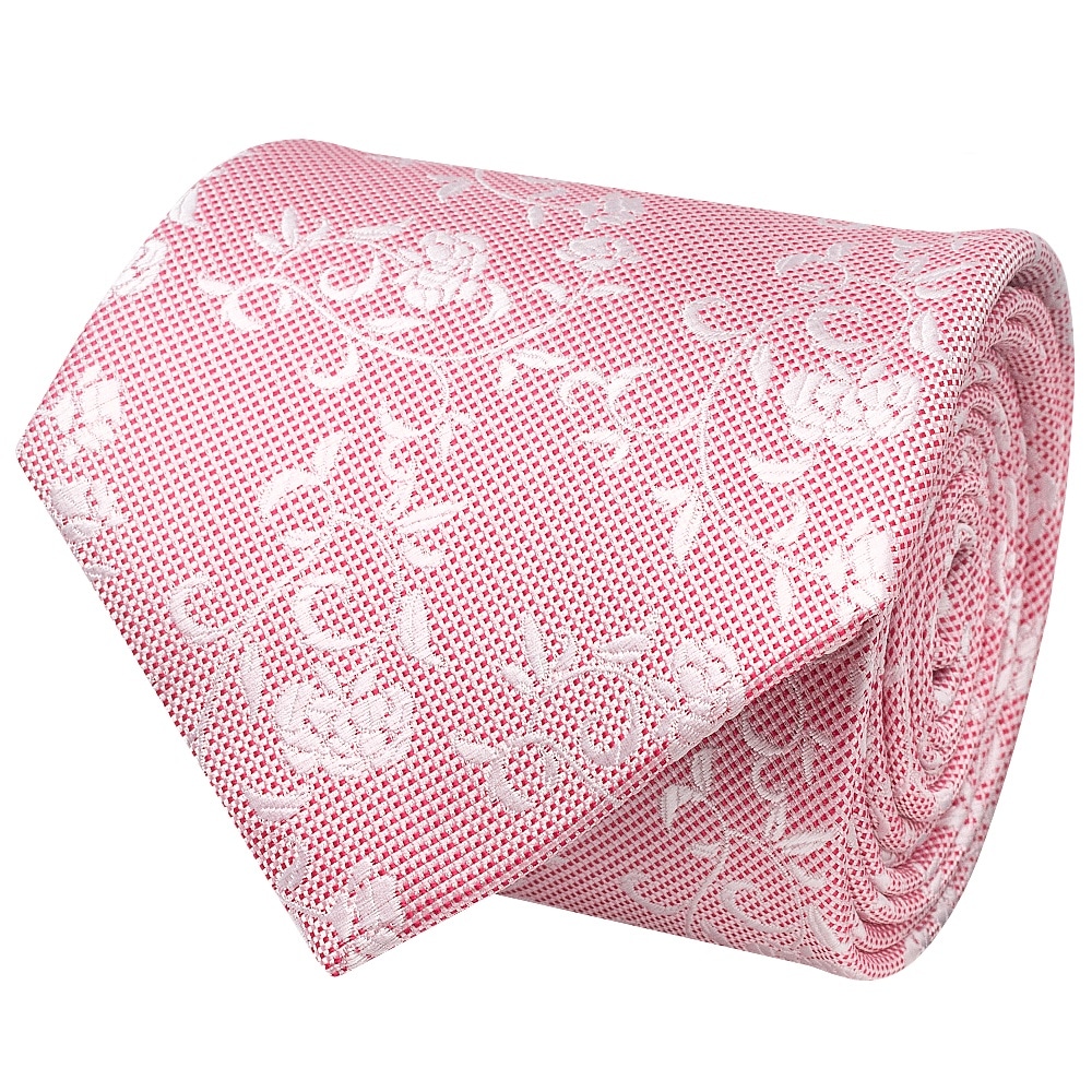Pink Floral Classic Tie and Handkerchief Set | Classic Tie Hanky Set