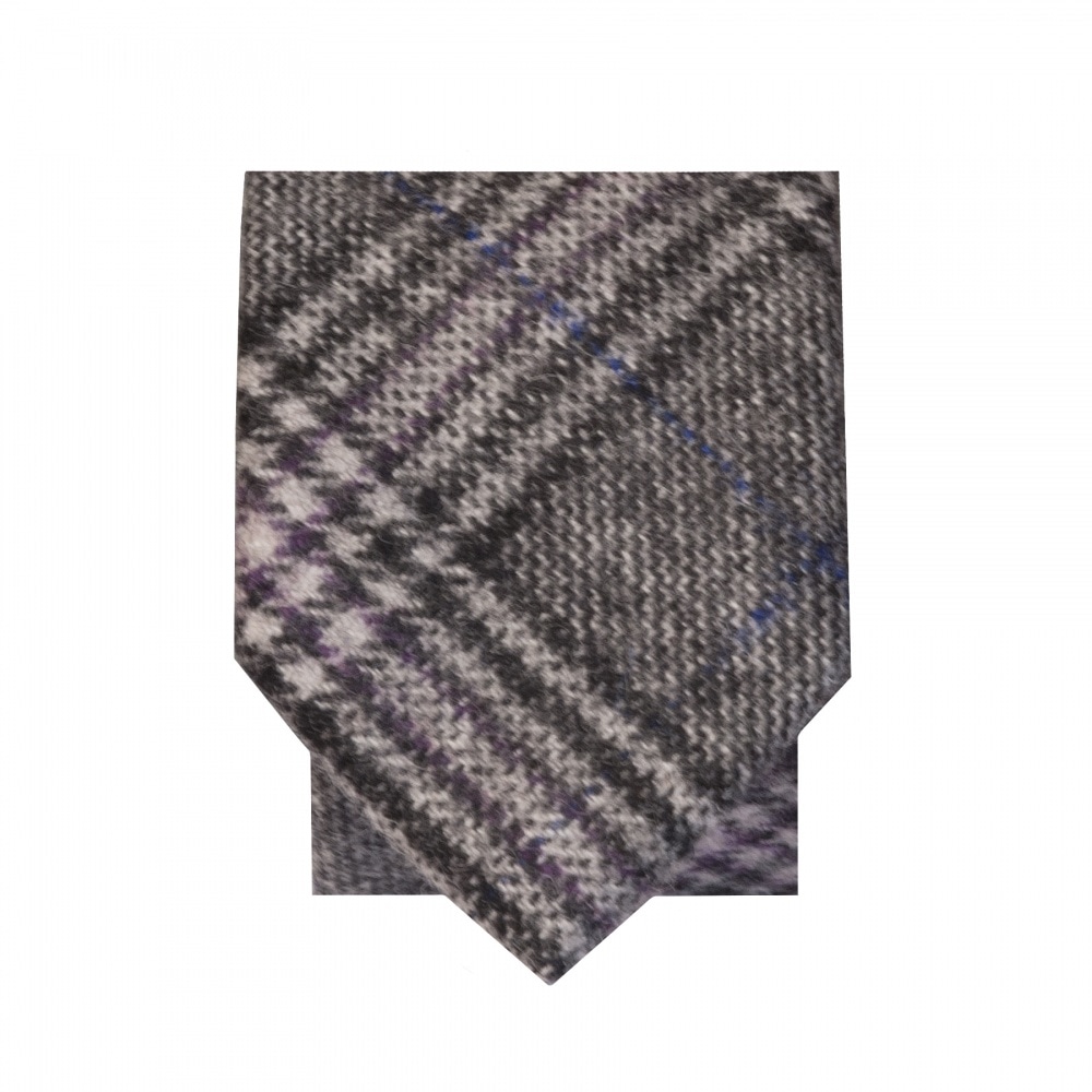 Light Grey Check Tweed Skinny Boys Tie