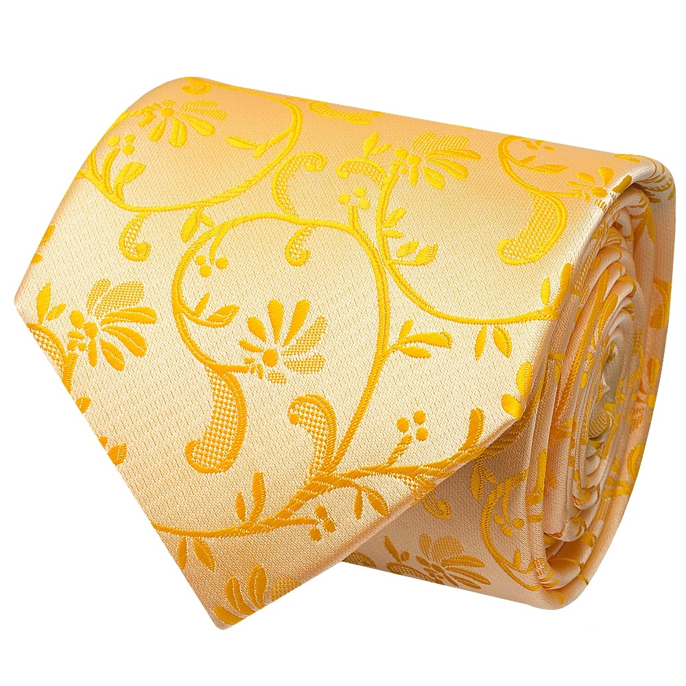 Bright Yellow | Floral | Classic | Men's | Tie and Pocket Square Set